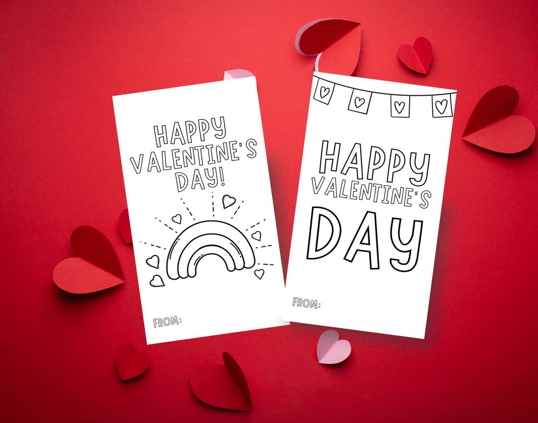 Color-your-own Valentine's Day Cards – Printable Kids & Classroom ...