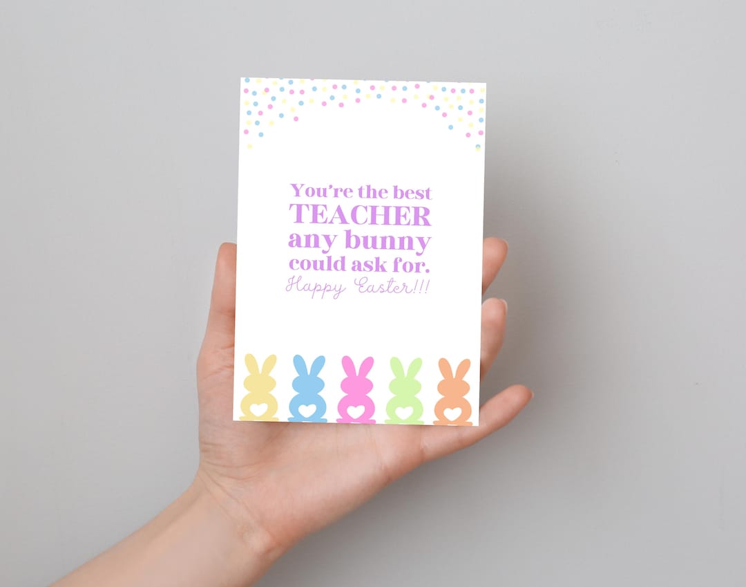 Easter Teacher Card - Appreciation Printable- Digital Download - Etsy