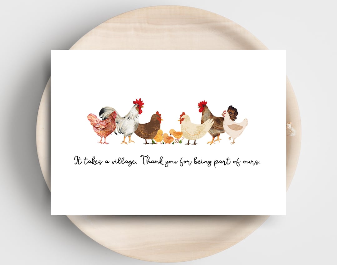 Express Gratitude With a Charming Chicken Thank You Card for Loved Ones ...