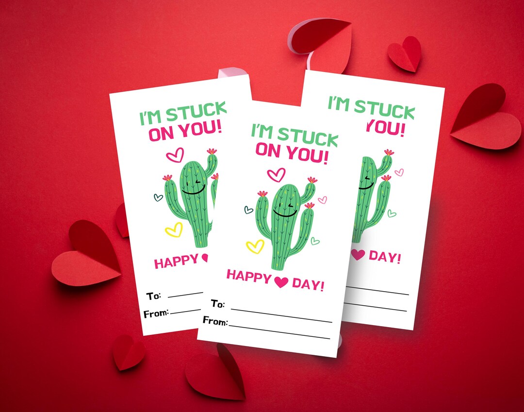Adorable Cactus Valentine Cards Instant Download - Etsy
