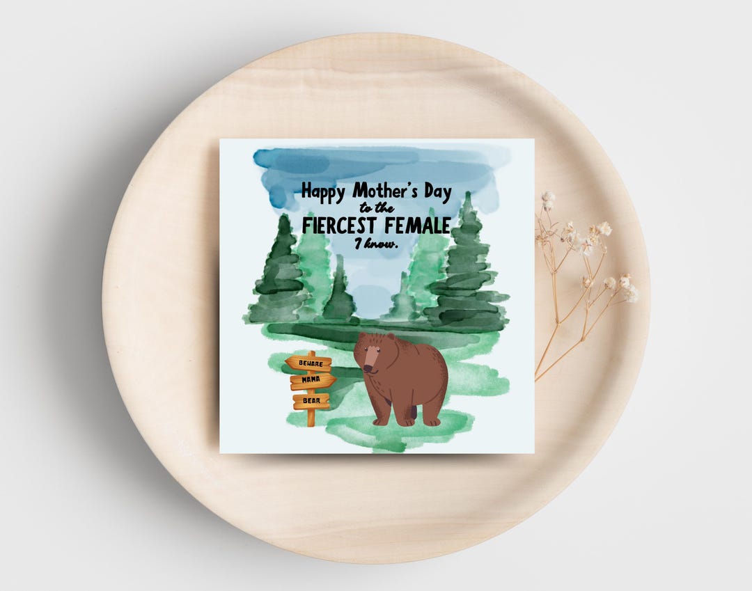 Mother's Day Printable Card - Mama Bear Design - Instant Download - Etsy