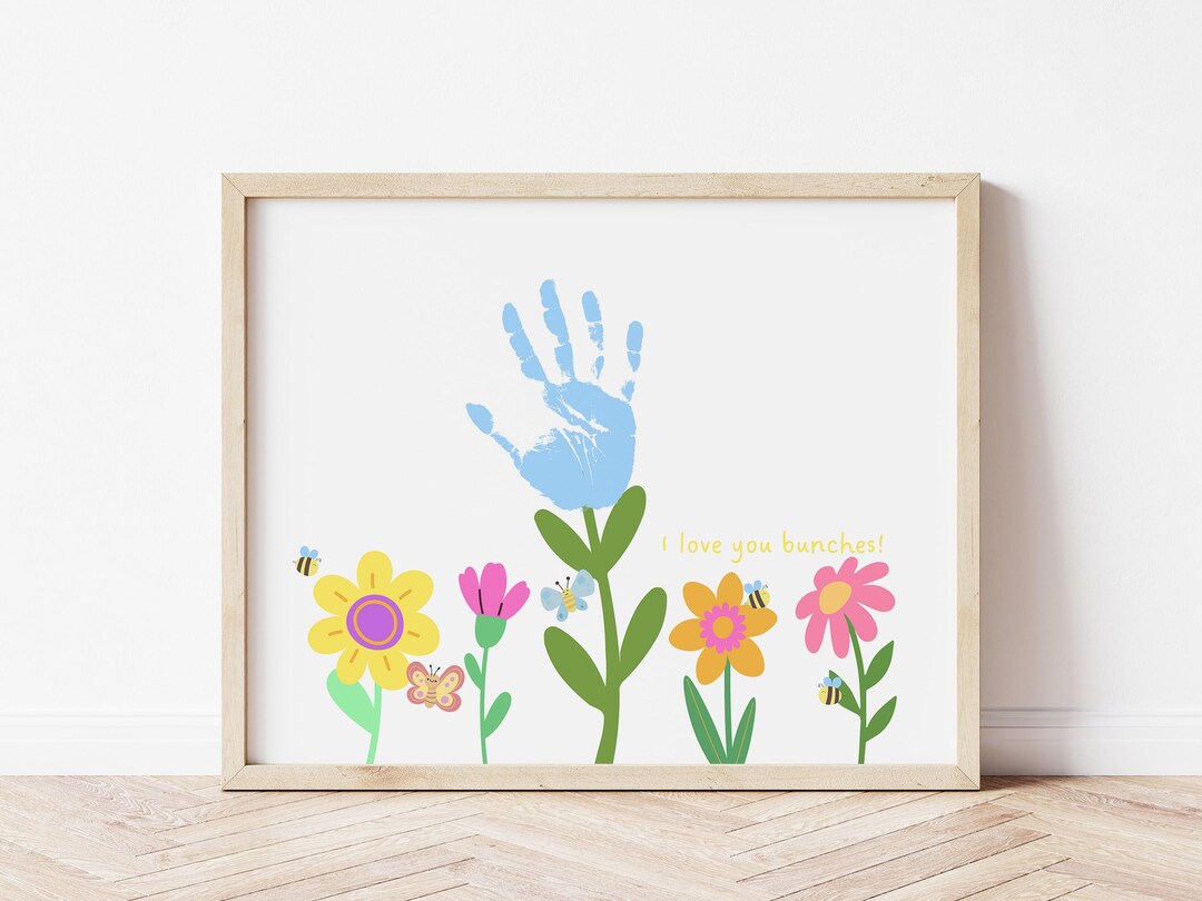 I Love You Bunches Handprint Craft – Printable Flower Gift – DIY ...