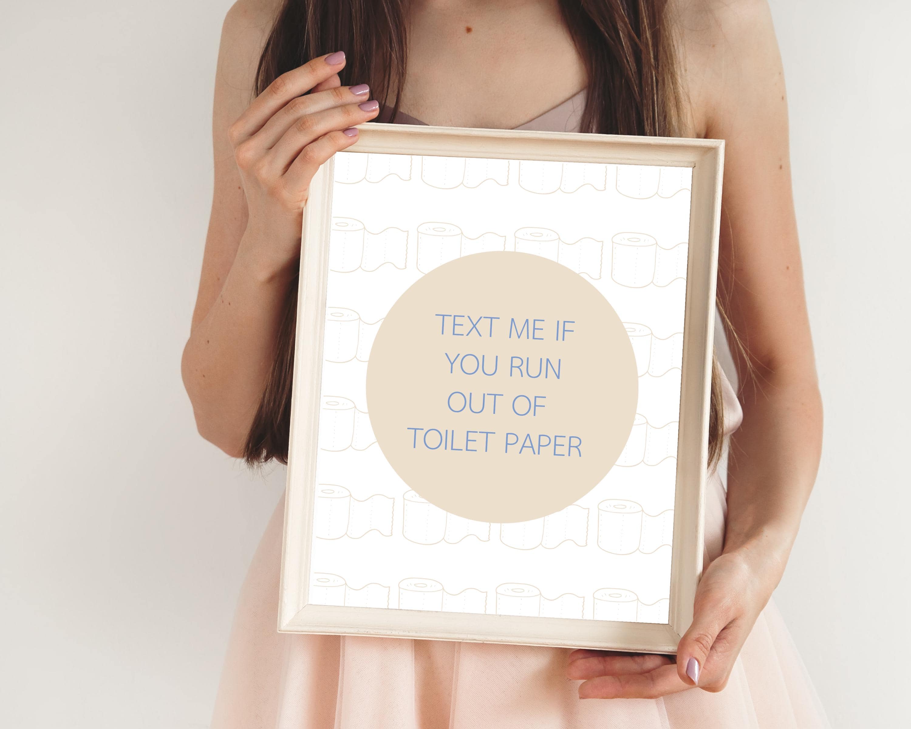Text Me Toilet Paper Sign – Funny Bathroom Printable – Humorous Wall ...