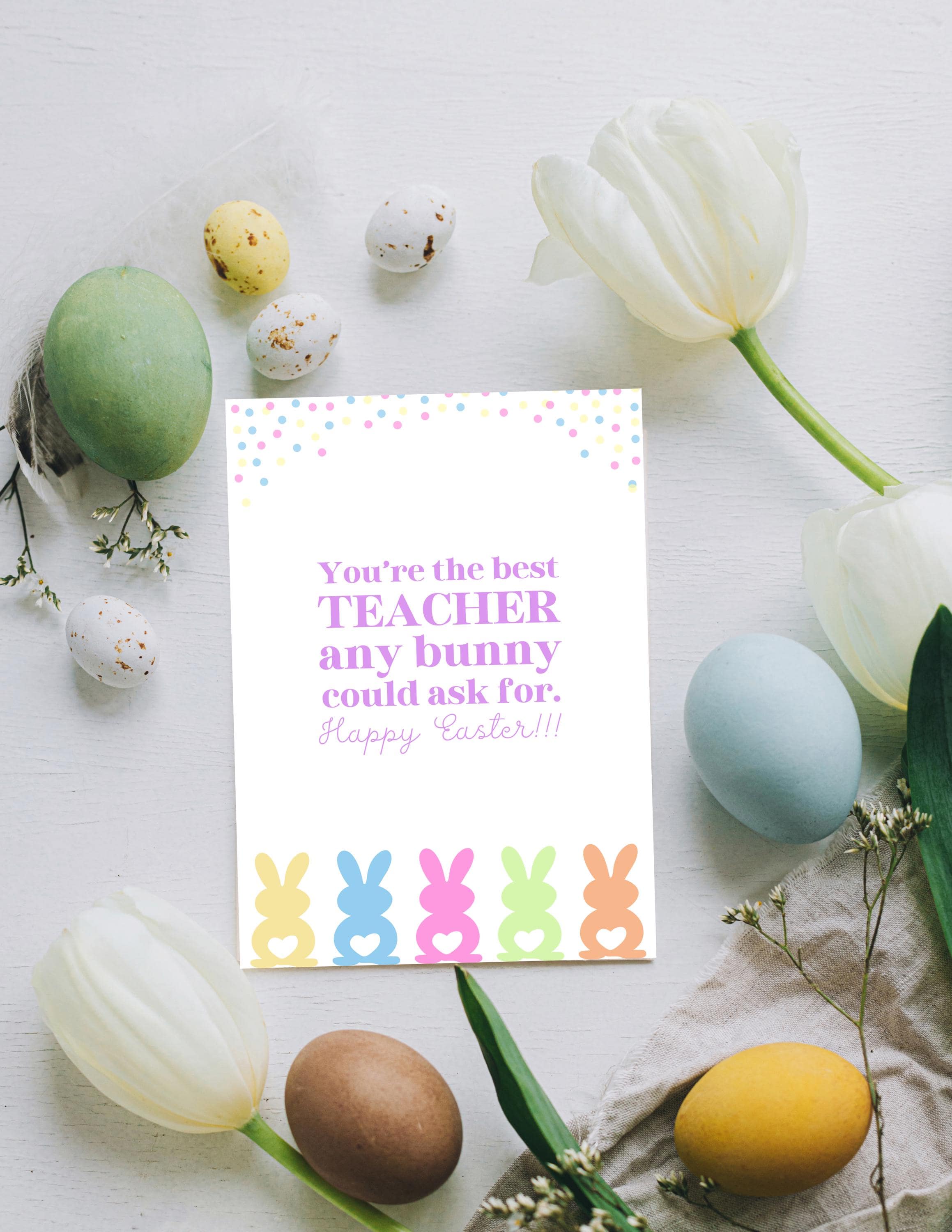 Easter Teacher Card - Appreciation Printable- Digital Download - Etsy