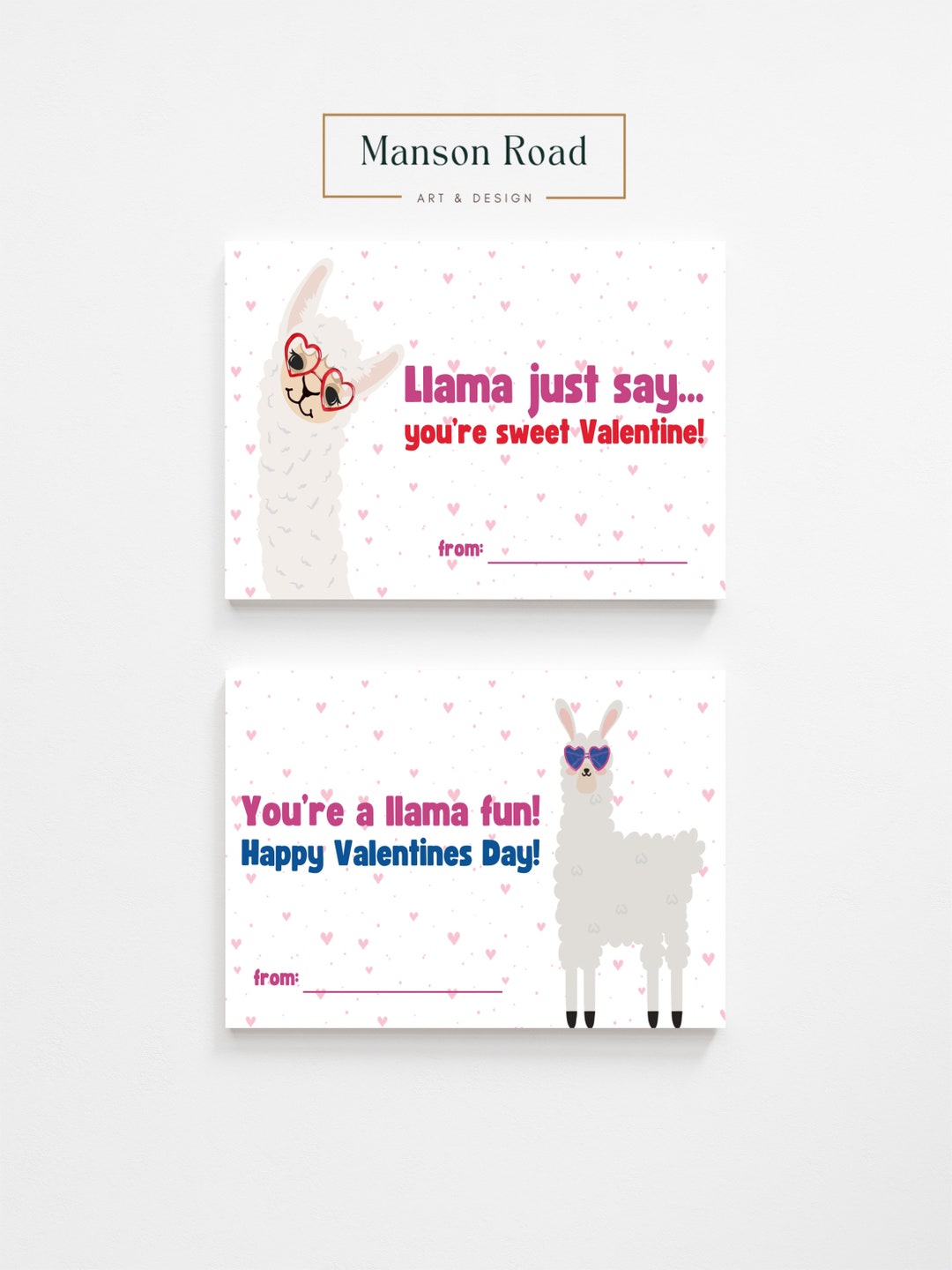 Llama Valentine Printable Classroom Valentine Exchange School ...