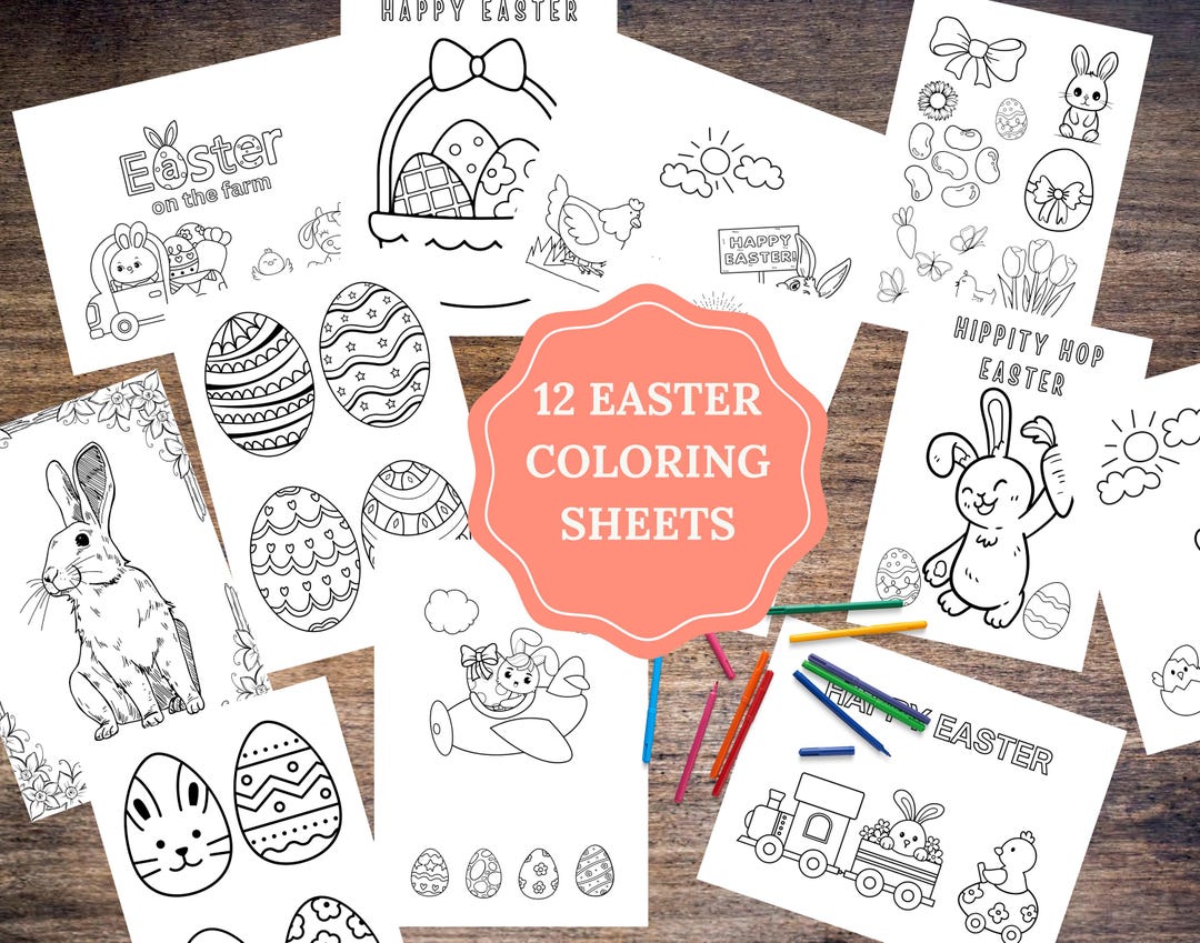 Easter Coloring Sheets Bundle - Kids Activity Pack - Digital Download ...