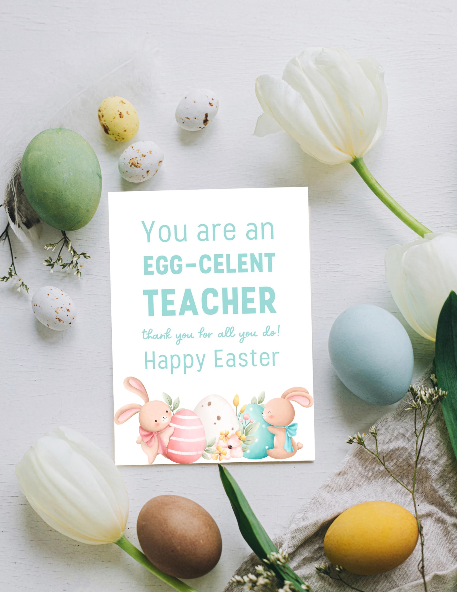 Teacher Easter Card - Appreciation Printable - Digital Download - Etsy