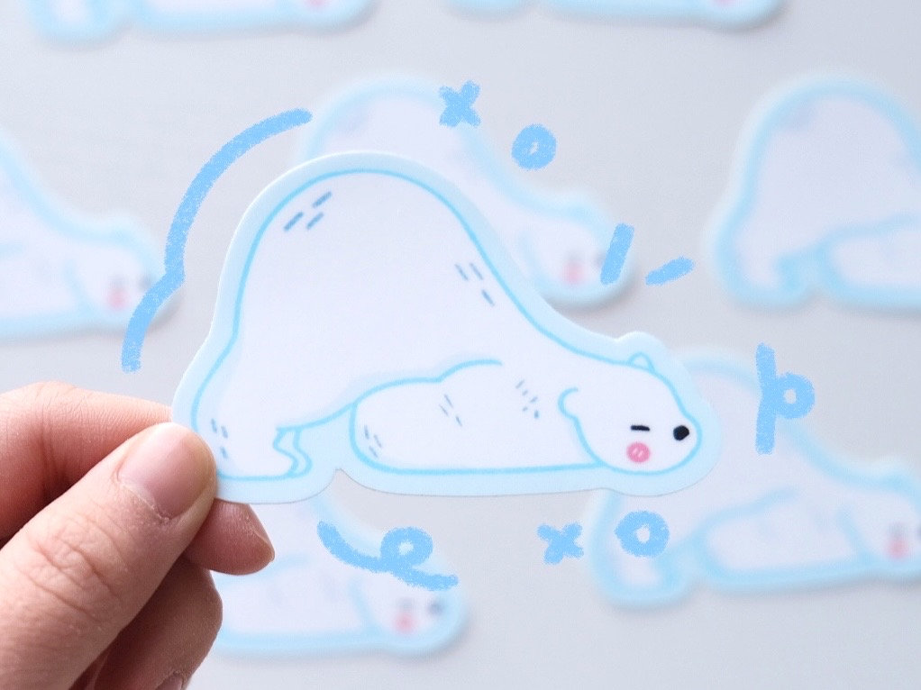 Cute Polar Bear Sticker Waterproof Matte Die Cut Sticker for - Etsy