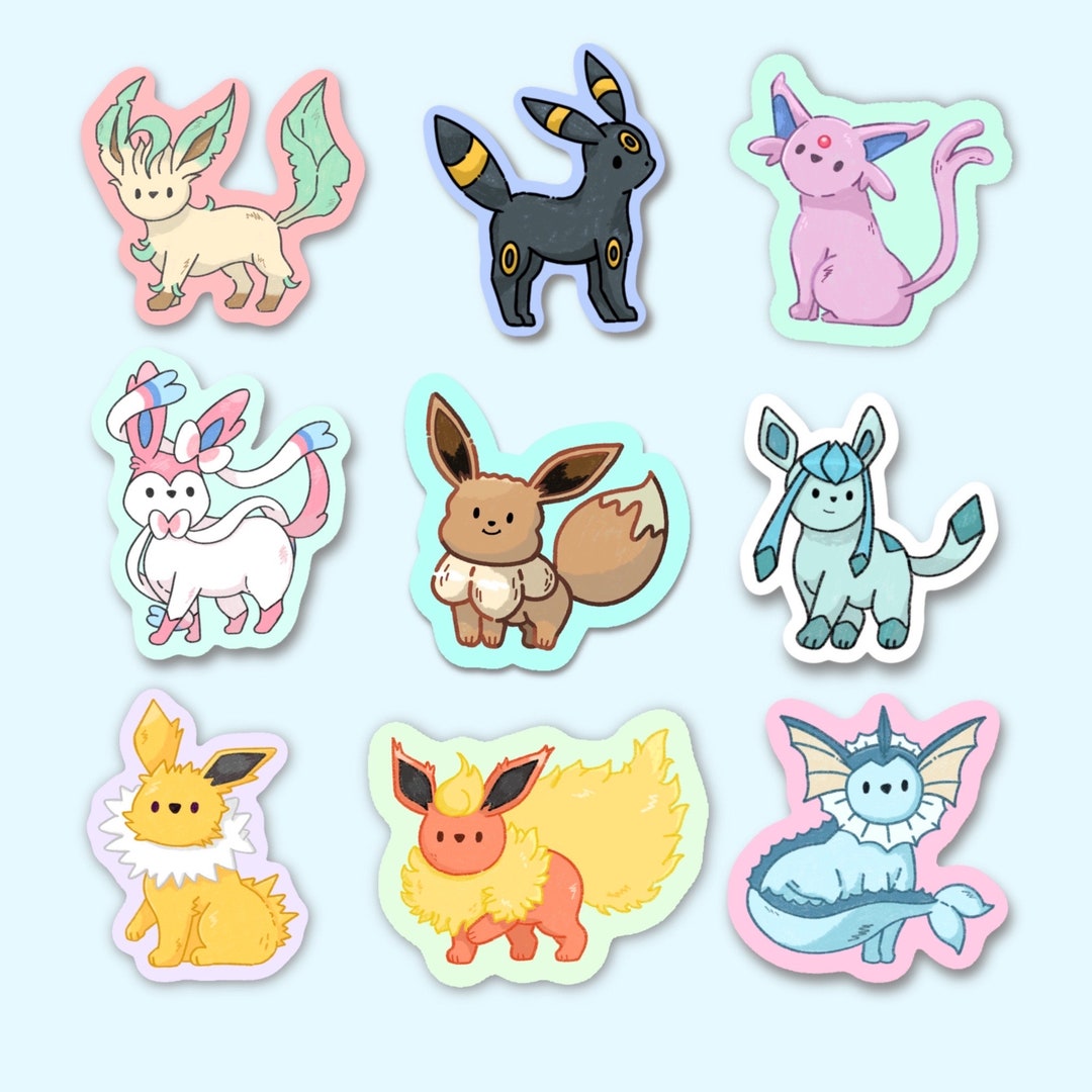Eevee Evolution Stickers Cute Sticker for Water Bottles - Etsy