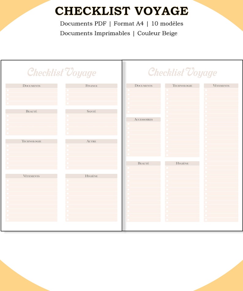 Printable and Editable Travel Packing List Checklist Travel - Etsy