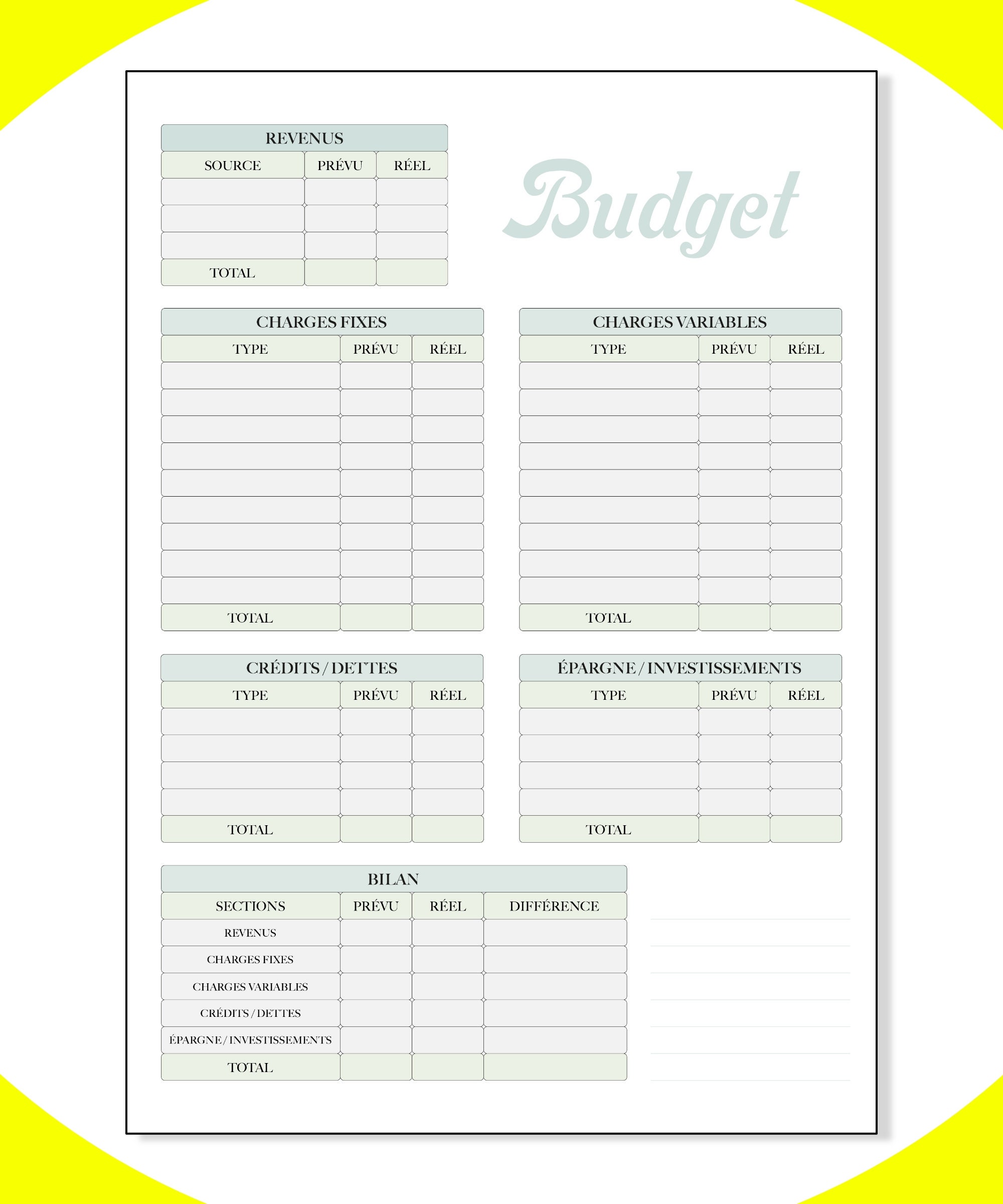 Modèles de Budget Budget Mensuel hebdomadaire Annuel - Etsy France