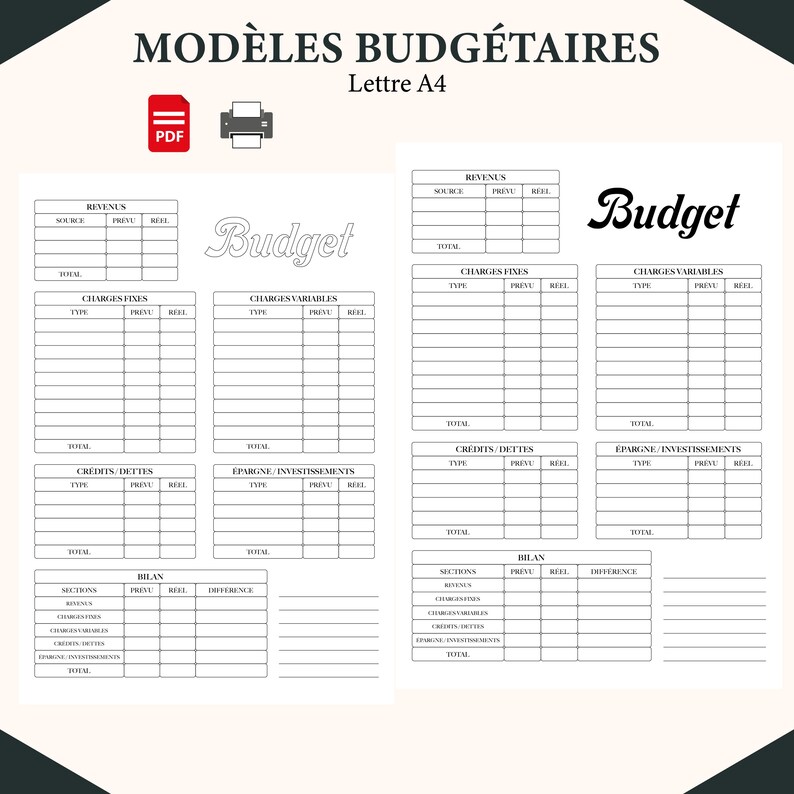 French Budget Planner - Monthly and Annual Budget, Financial Tracking ...