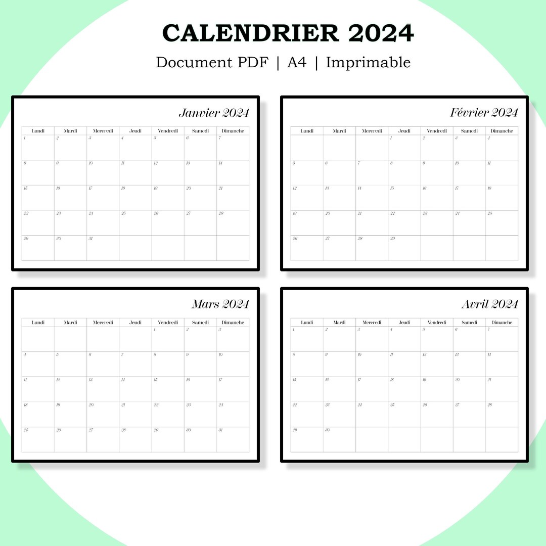 2024 Calendar 2024 Agenda Digital Planner 2024 French Etsy