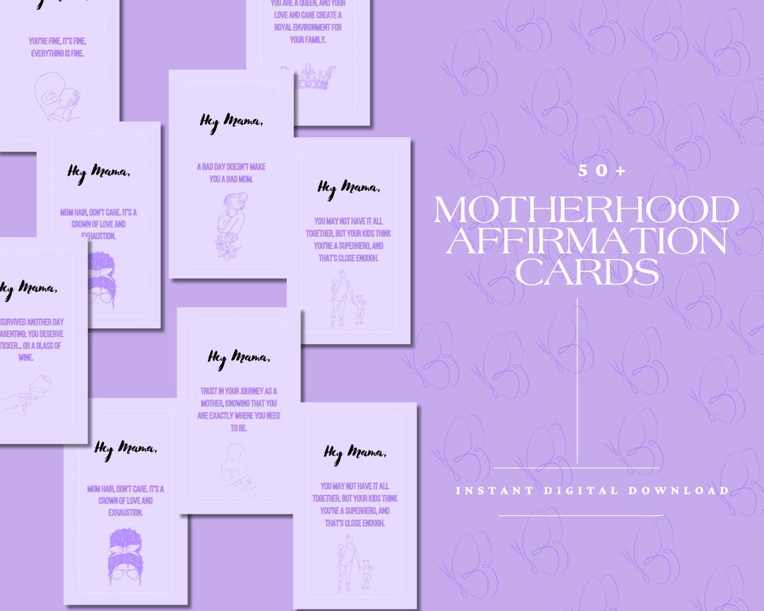 50+ Motherhood Affirmation Cards | Digital Printable | | Postpartum ...