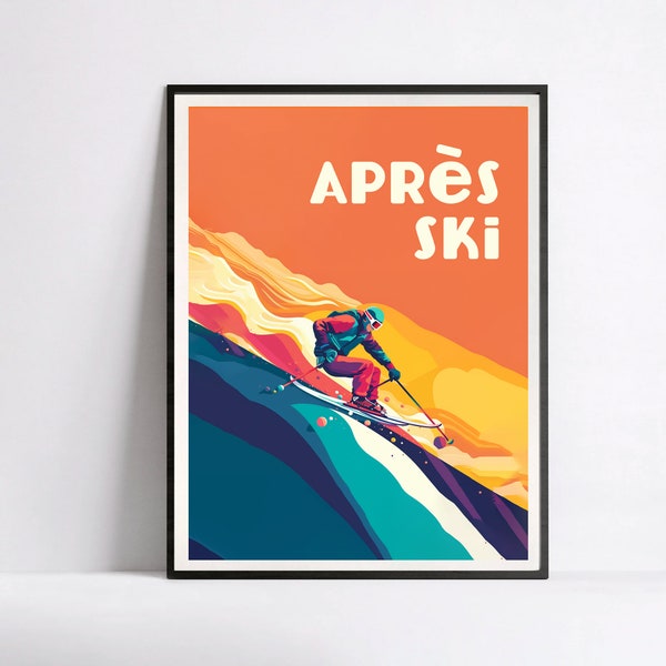 Apres Ski Switzerland, Vintage Ski Poster, Europe Ski Poster, Zermatt ...