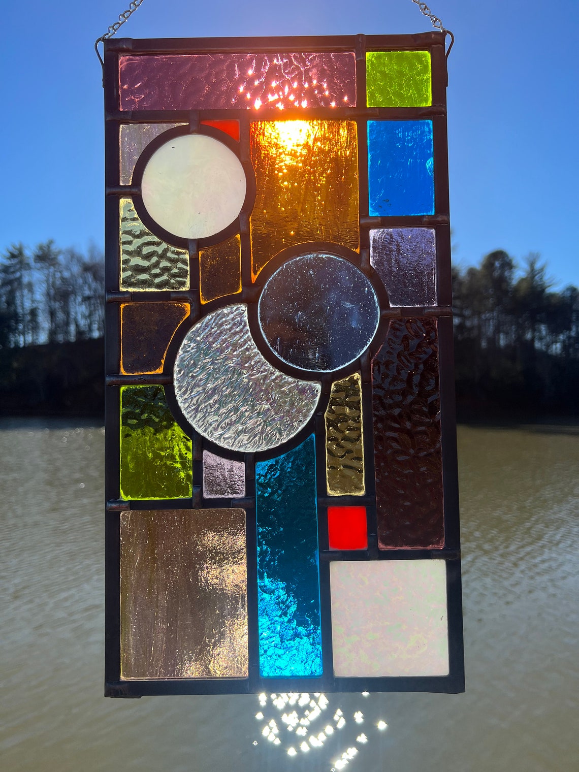 Abstract Stained Glass Lead Came Panel - Etsy
