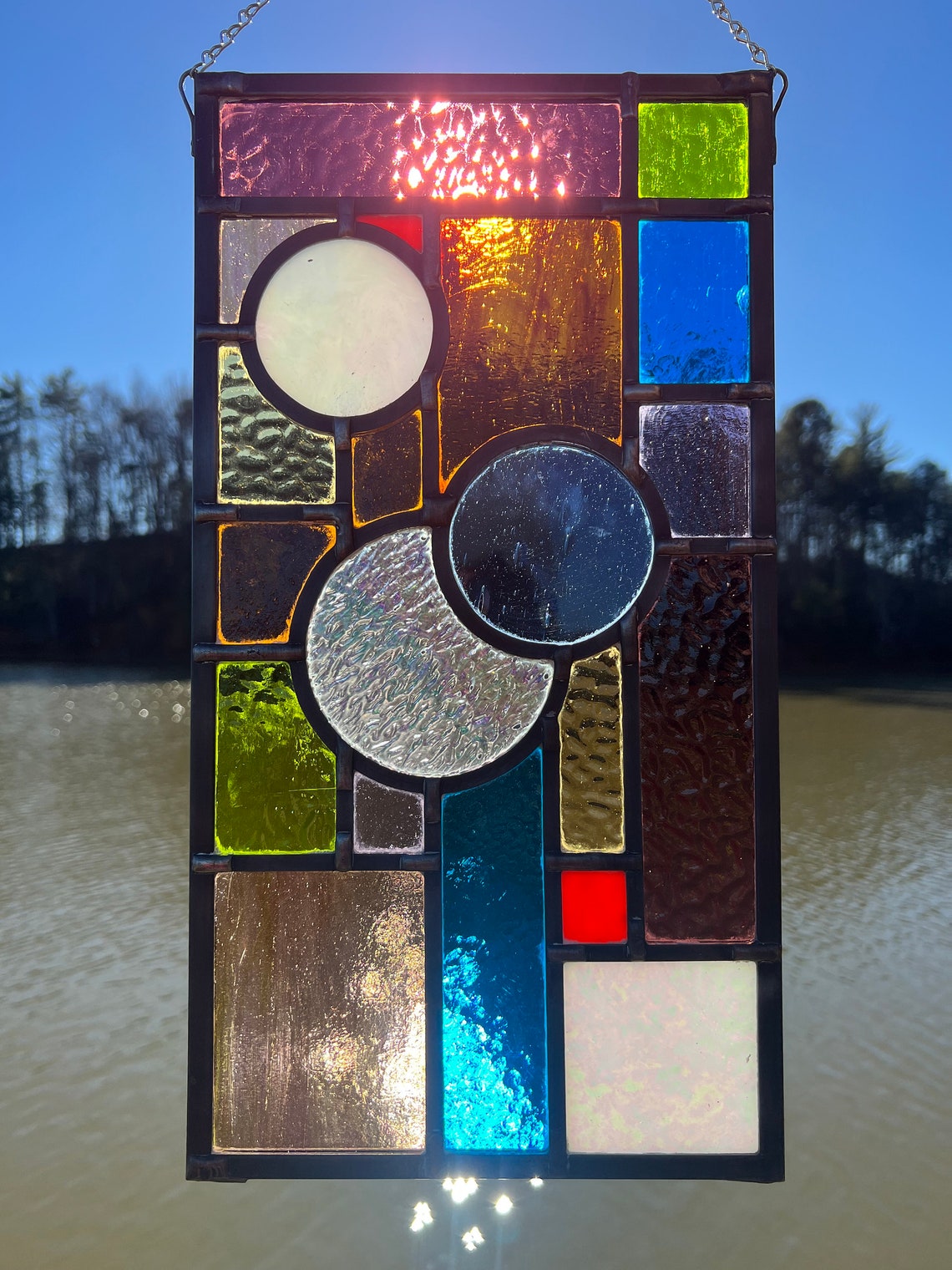 Abstract Stained Glass Lead Came Panel - Etsy