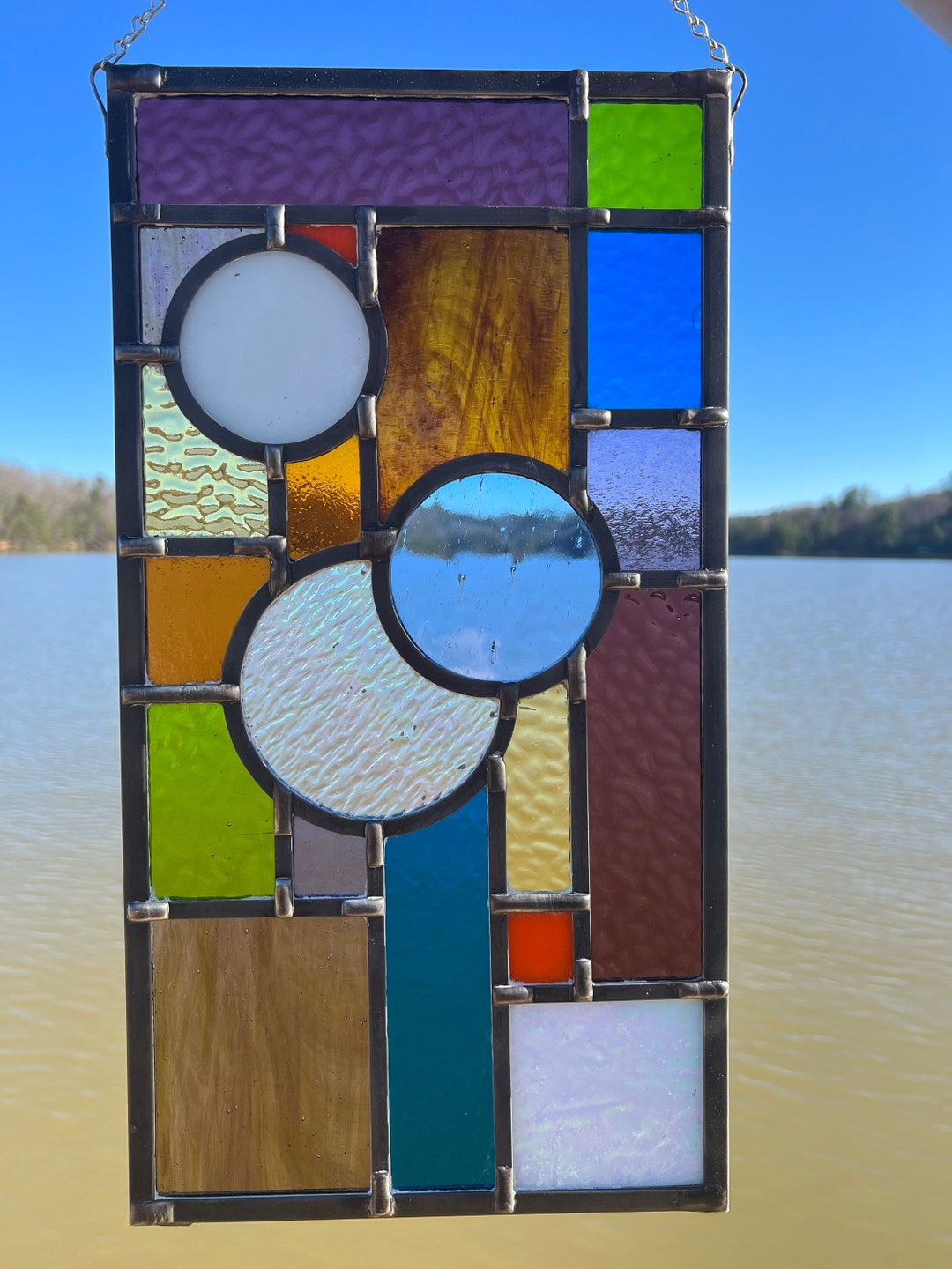 Abstract Stained Glass Lead Came Panel - Etsy