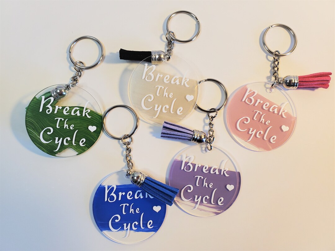 Acrylic Keychain Break the Cycle Motivational & Customizable Keychain ...
