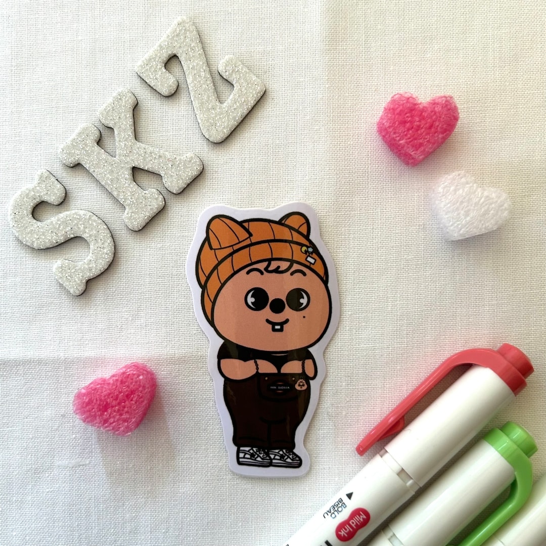 Stray Kids Skzoo Han Han Quokka in Cute Overalls Sticker - Etsy
