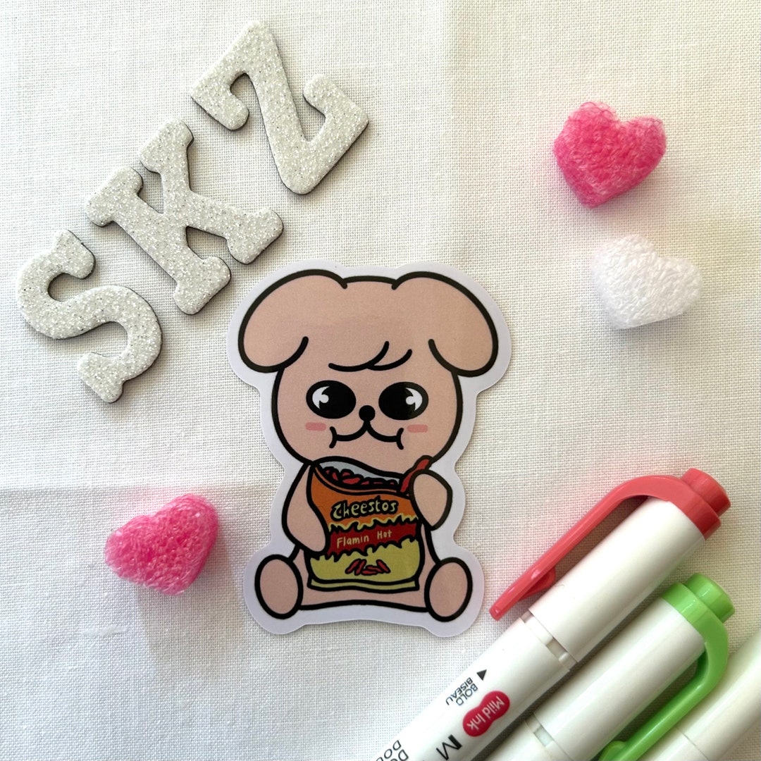 Stray Kids Skzoo Seungmin Puppym Eating Hot Chips Sticker - Etsy