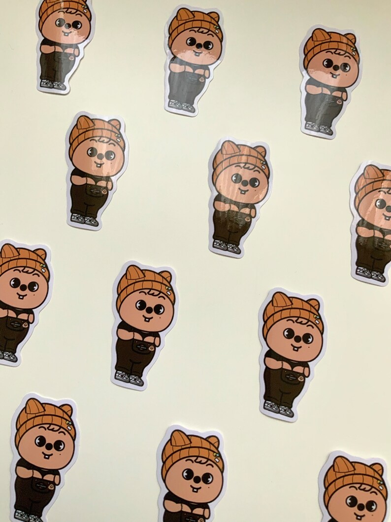 Stray Kids Skzoo Han Han Quokka in Cute Overalls Sticker - Etsy
