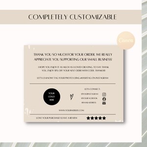 Editable Small Business Thank You Card Canva Template,business Thank ...