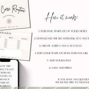 Editable Esthetician Template Skincare Routine Aftercare Card Edit in ...