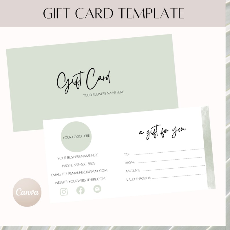 Editable Gift Certificate Template, Gift Voucher, Printable Gift ...