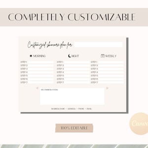 Editable Esthetician Template Skincare Routine Aftercare Card Edit in ...