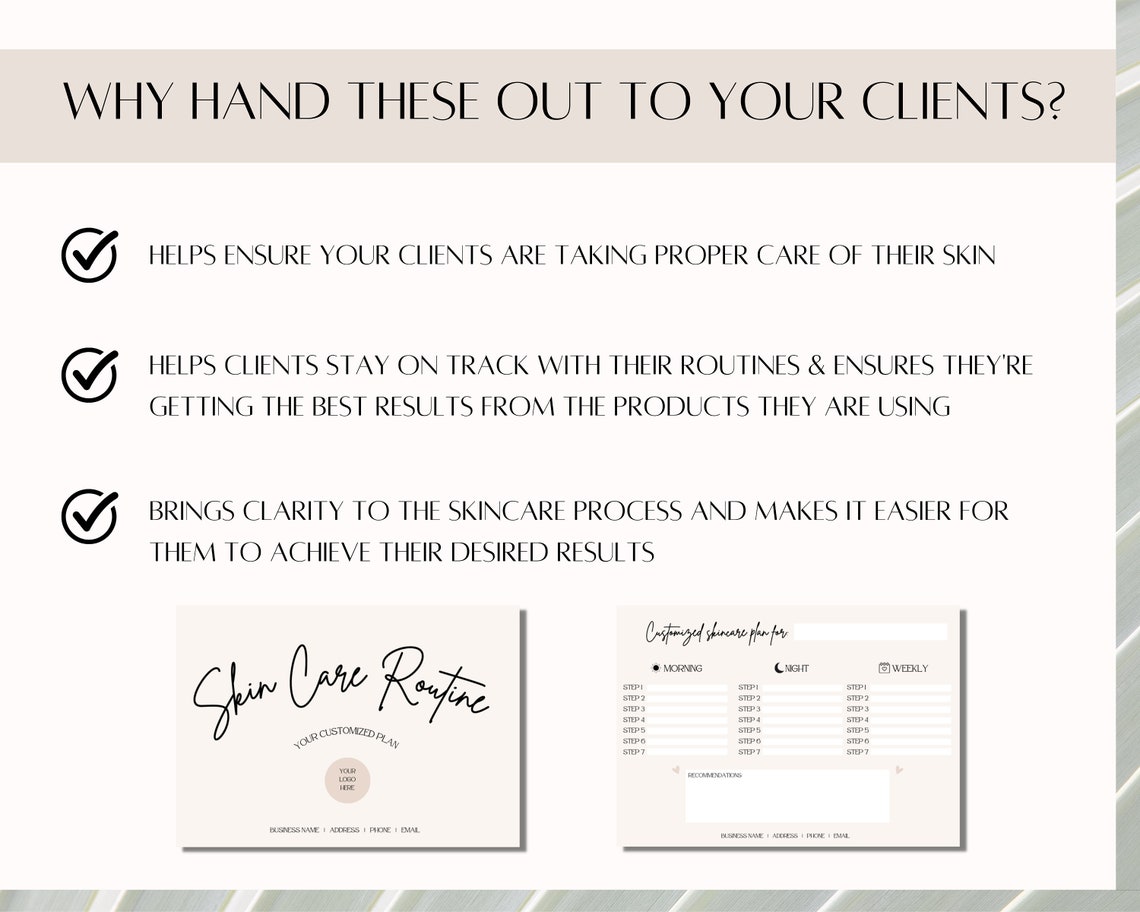 Editable Esthetician Template Skincare Routine Aftercare Card Edit in ...