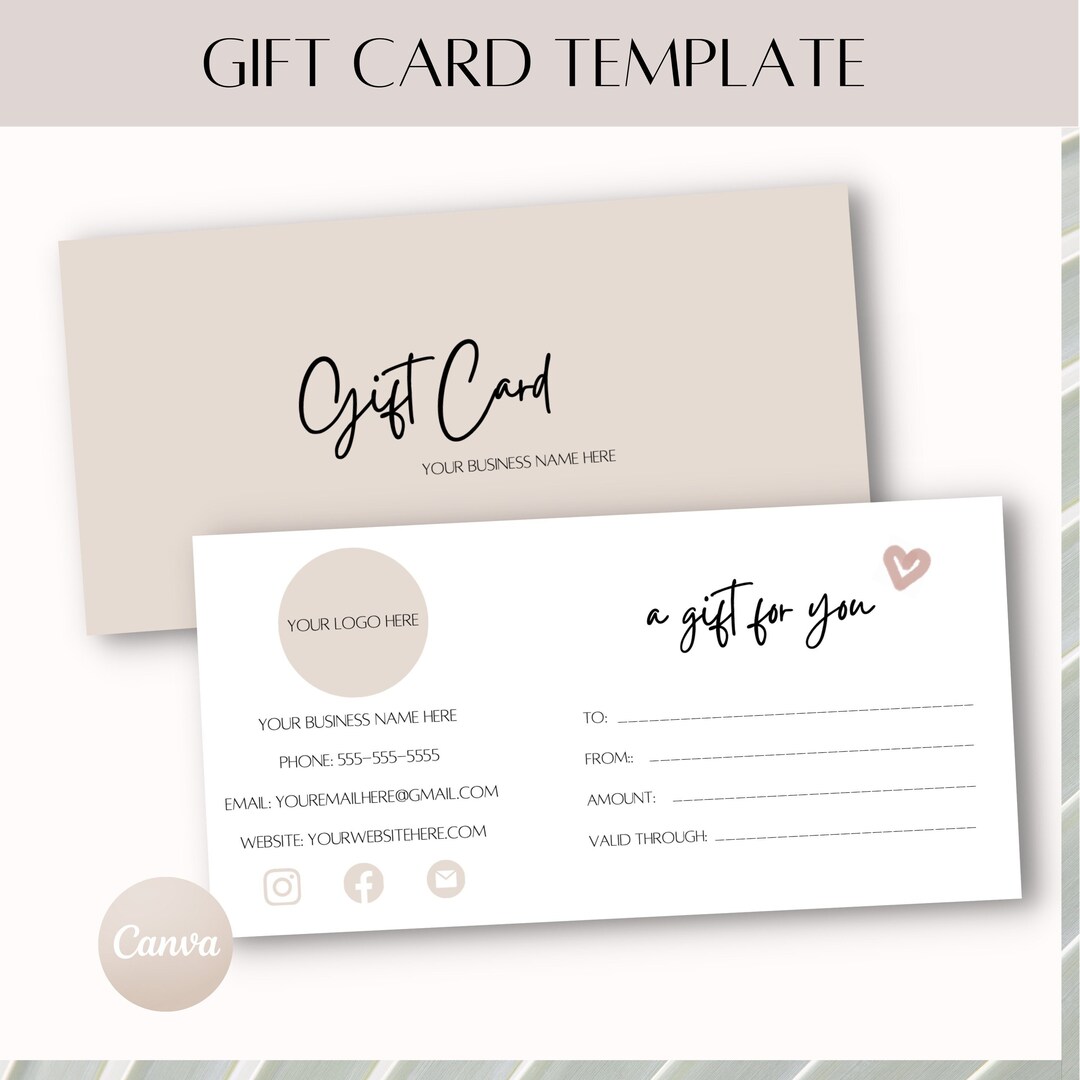 Editable Gift Certificate Template, Gift Voucher, Printable Gift ...
