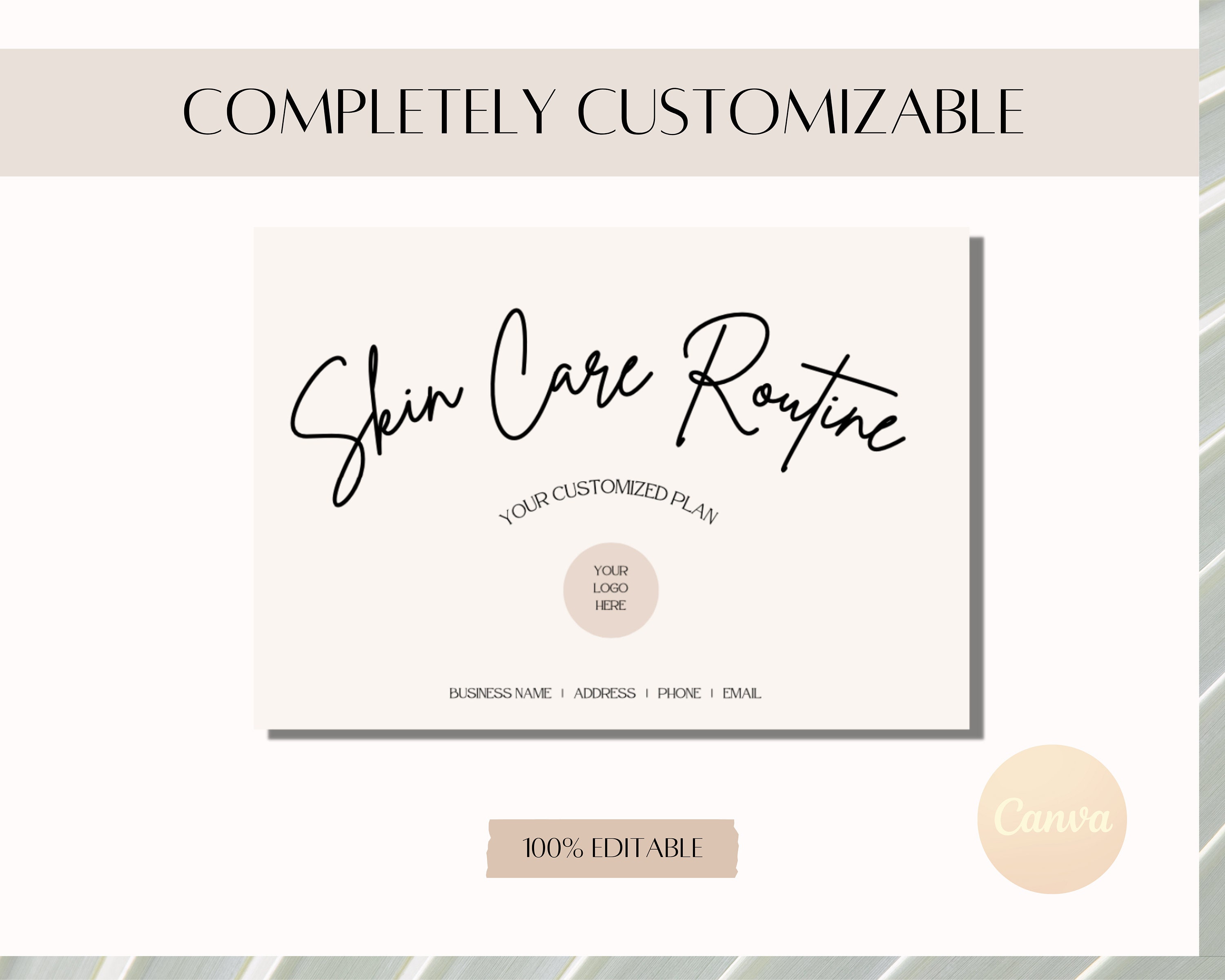 Editable Esthetician Template Skincare Routine Aftercare Card Edit in ...