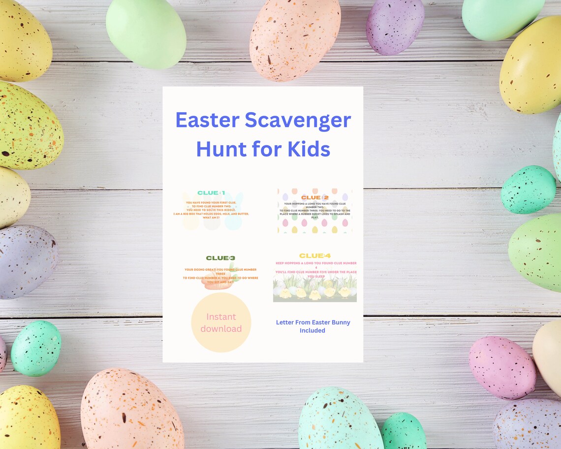 Easter Scavenger Hunt Easter Egg Hunt Indoor Treasure Hunt - Etsy