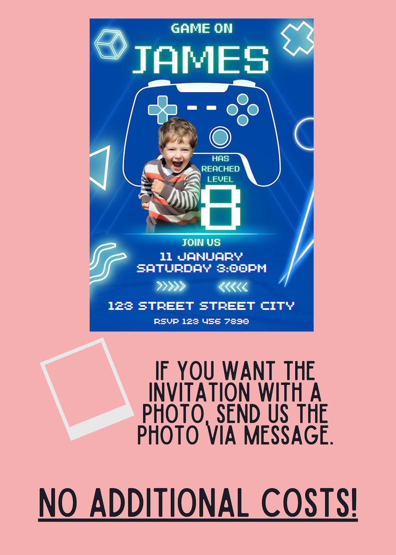 Birthday Invitation Video Game Birthday Invitation Template Video Game ...