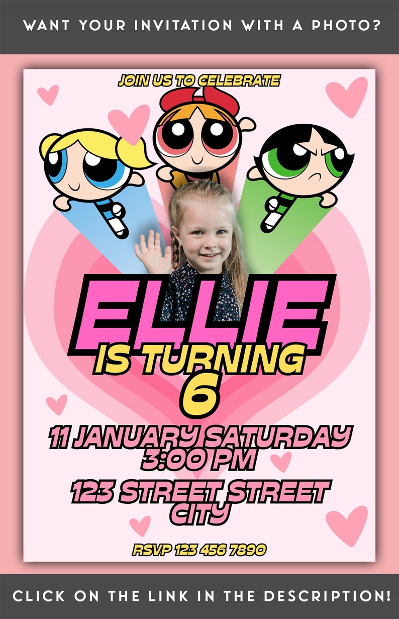 Birthday Invitation Powerpuff Girls Birthday Invitation Template ...