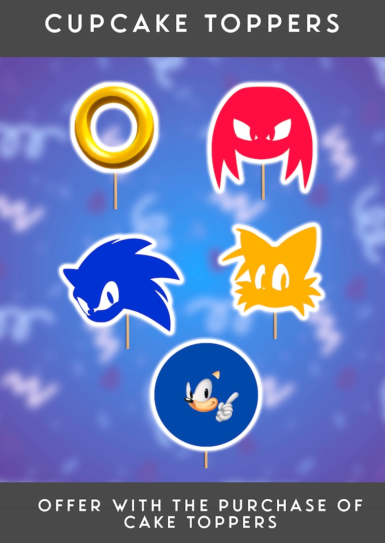 Birthday Sonic the Hedgehog Cake Topper Sonic Cake Topper Sonic Party ...