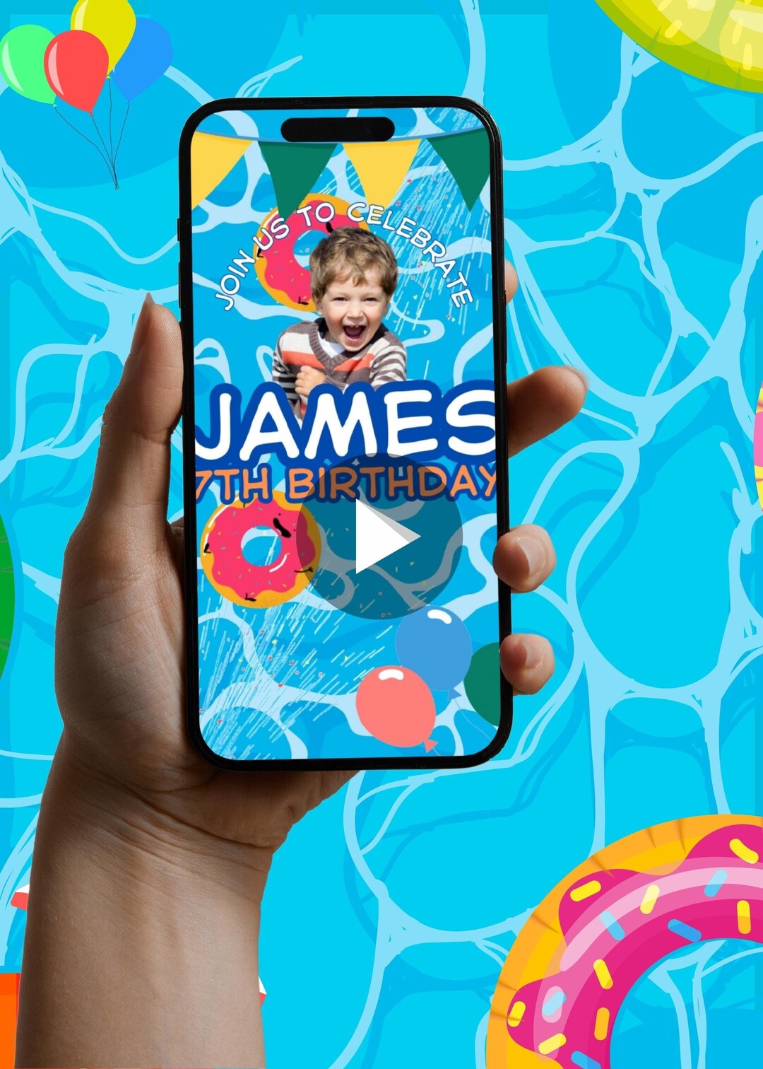 Video Birthday Invitation Pool Party Birthday Invitation Template Pool ...