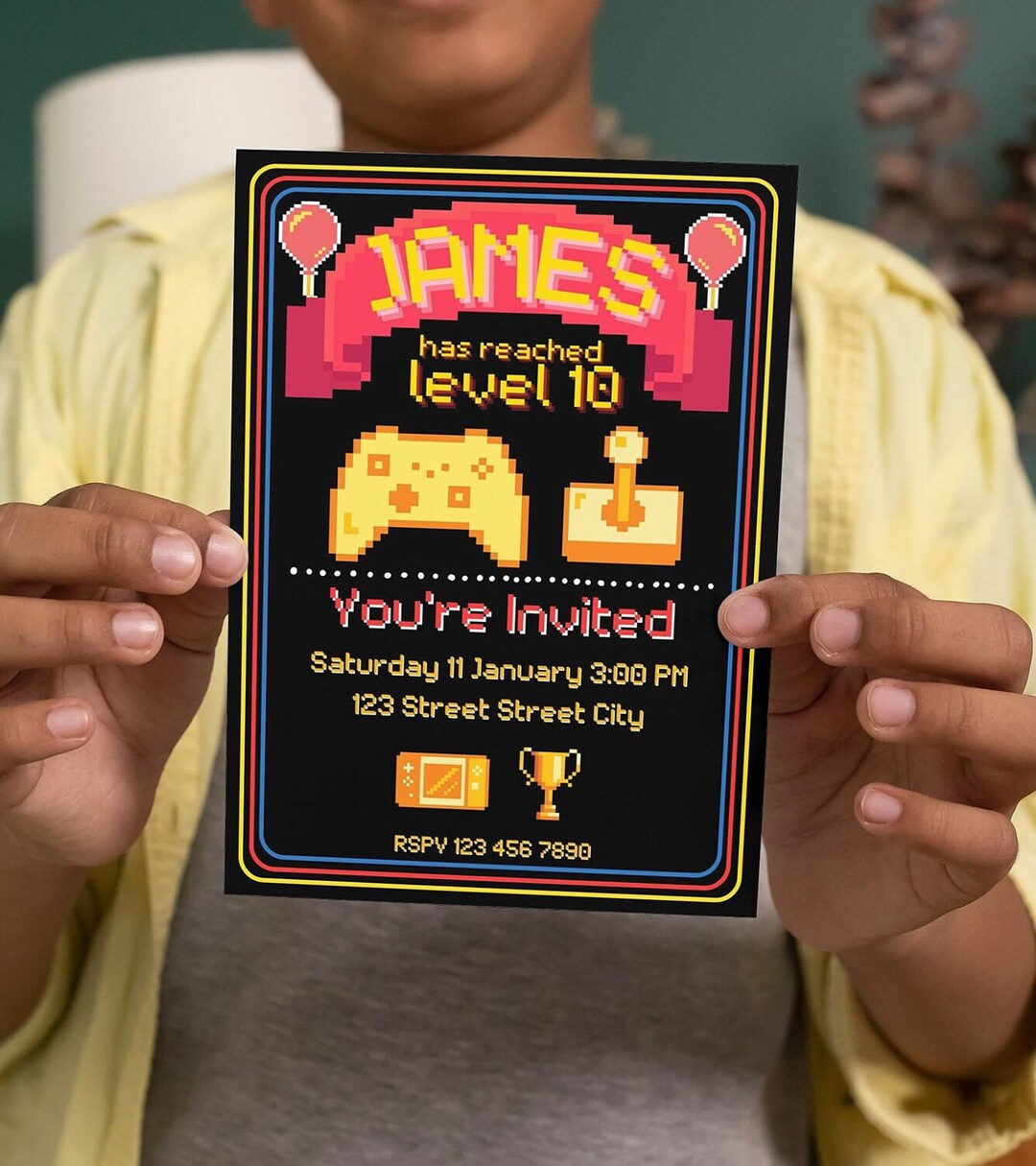 Birthday Invitation Gamer Birthday Invitation Template Video Game ...