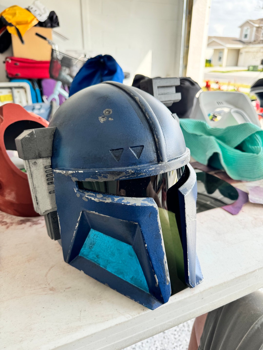 Custom 3d Printed Heavy Mandalorian Helmet - Etsy