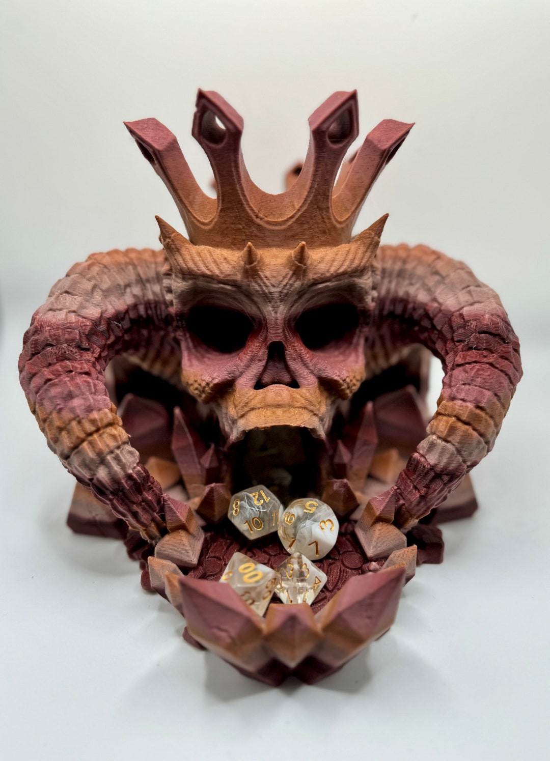 3D Printed Demon King Skull D&D Dice Tower Unique Tabletop Gaming ...