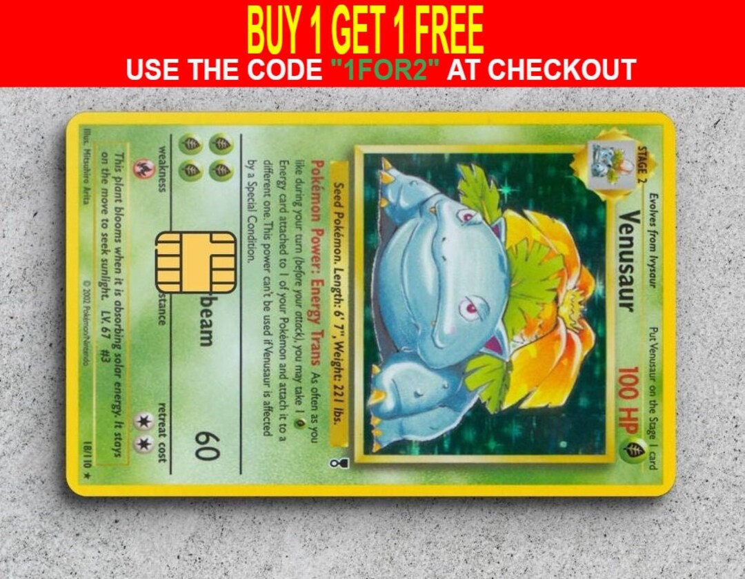Venusaur Pokemon Card Credit & Debit Card Skin Cover - Etsy