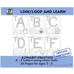 Chain Link Alphabet Worksheet: Fine Motor Skills, Letter Tracing (PDF ...