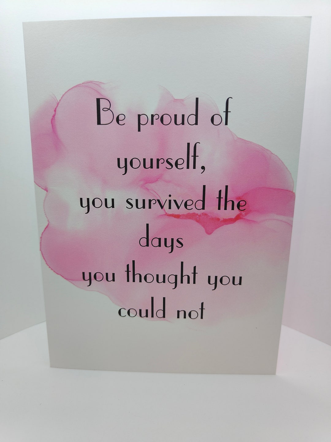Be Proud of Yourself Card, White Envelope Included, Encouragement ...