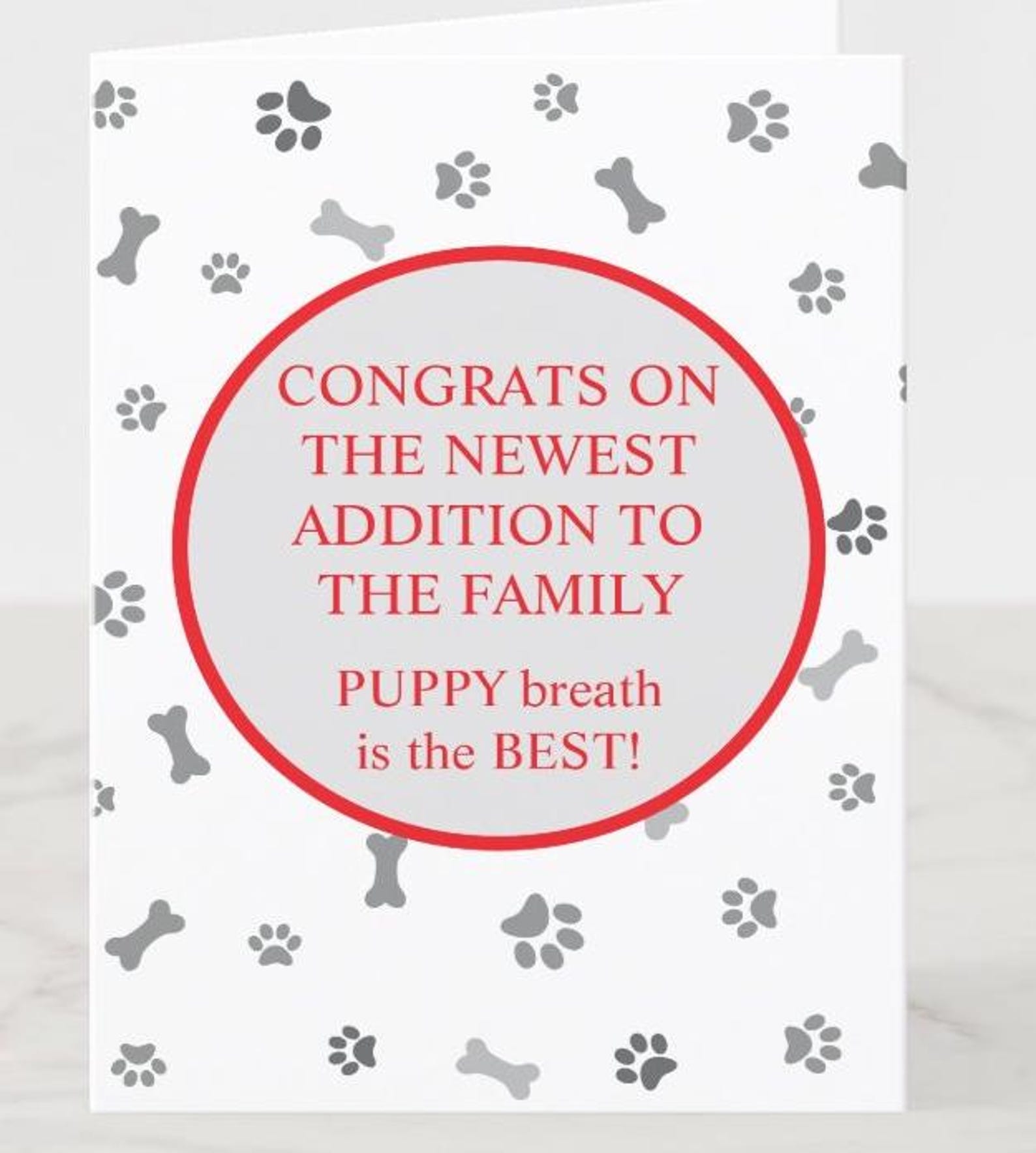 Congratulations Card, Congrats on Your New Puppy, White Envelope ...