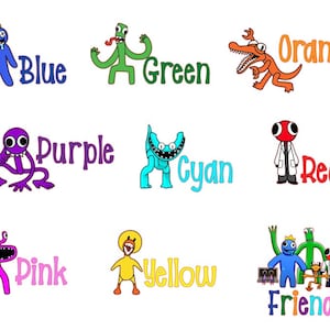 Rainbow Friends, Personalize Name Stickers, Water Bottle, Laptop ...