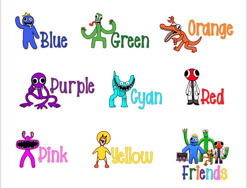 Rainbow Friends, Personalize Name Stickers, Water Bottle, Laptop ...