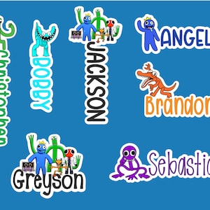 Rainbow Friends, Personalize Name Stickers, Water Bottle, Laptop ...