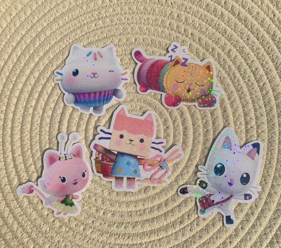 Gabby Dollhouse, Holographic Water Bottle Stickers, Stickers, Laptop ...