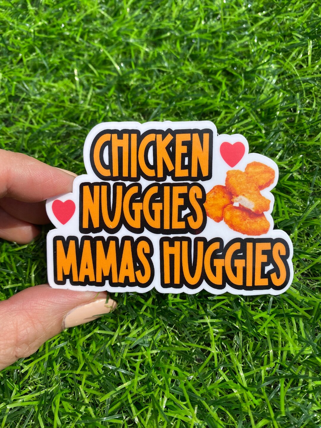 Chicken Nuggies Mama Huggies Vinyl Stickers, Water Bottle Stickers ...